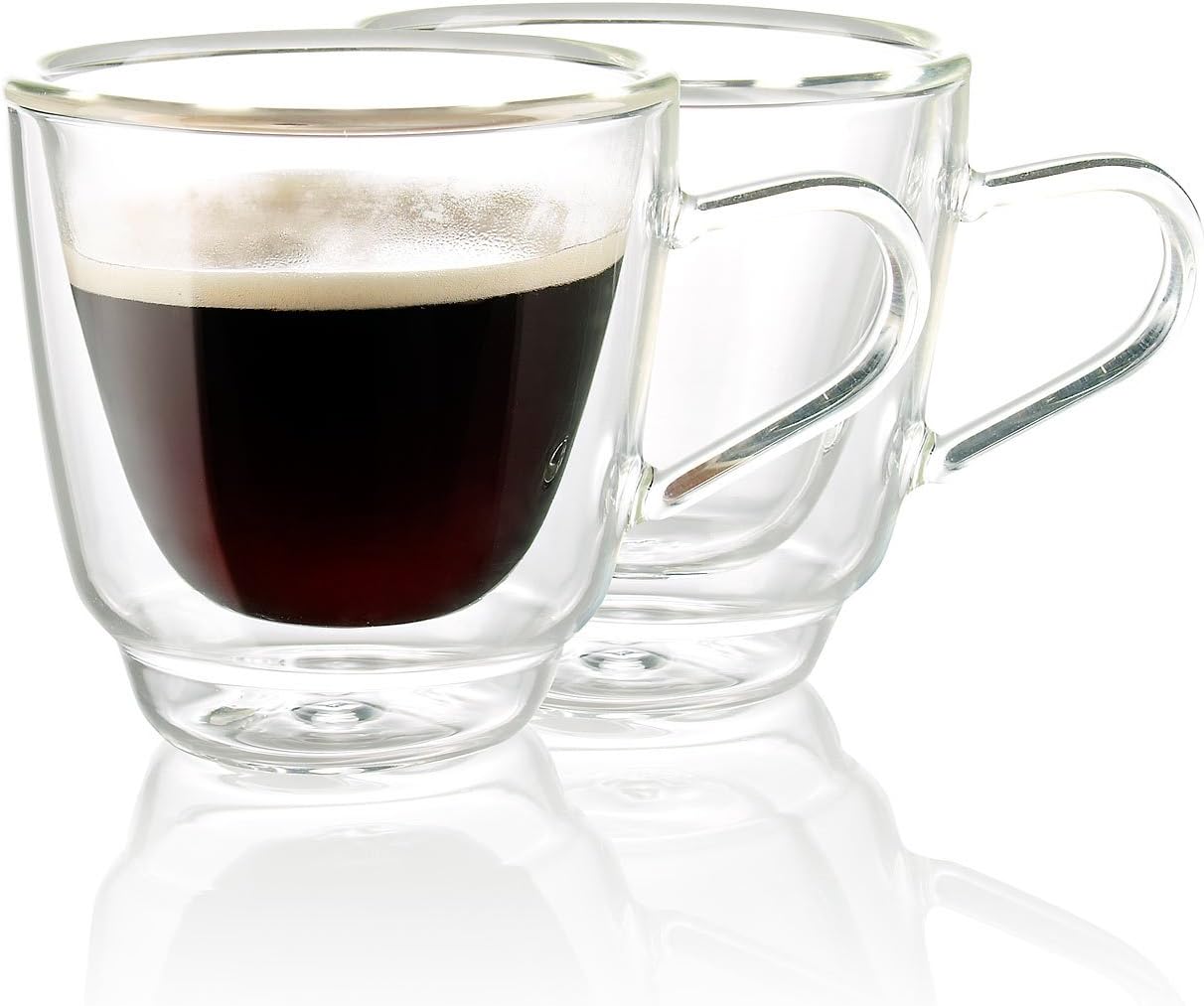 Cucina di Modena Thermotassen: Doppelwandige Espresso-Tassen aus Glas, 2er-Set (Espressotassen ...