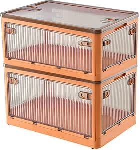 Creahaus 2Pack Storage Boxes with Lids, 28L Stackable Bins for Storage ...