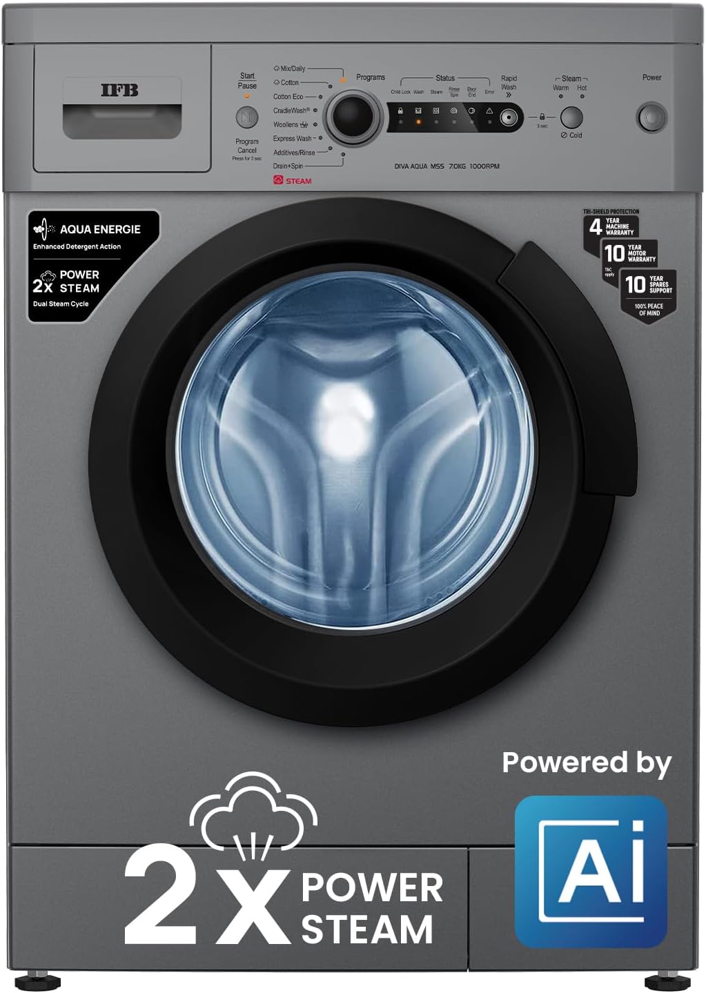 IFB 7 Kg 5 Star with 2X Power Steam, AI Powered, Fully Automatic Front ...