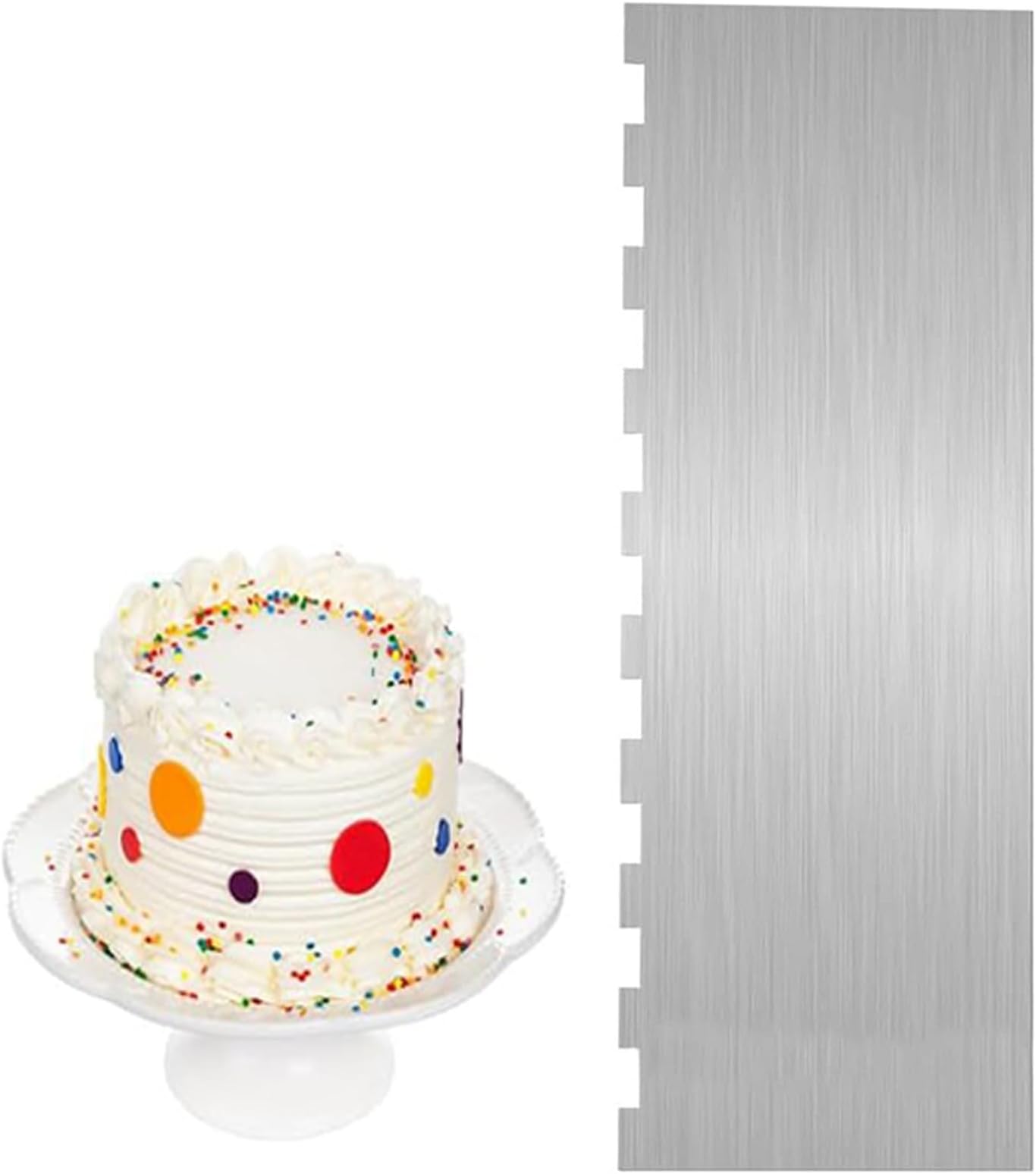 Amazon.com: Stainless Steel Cake Scraper Metal Icing Smoother Polisher ...