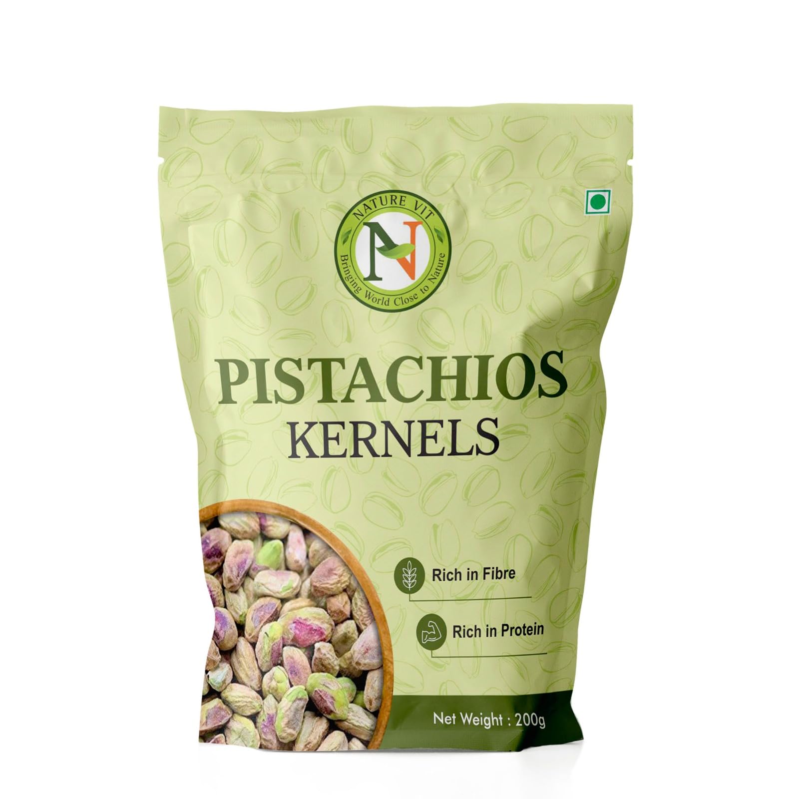 Nature Vit Pistachios Kernels Without Shell, 200 Gram | Unsalted | Mota ...