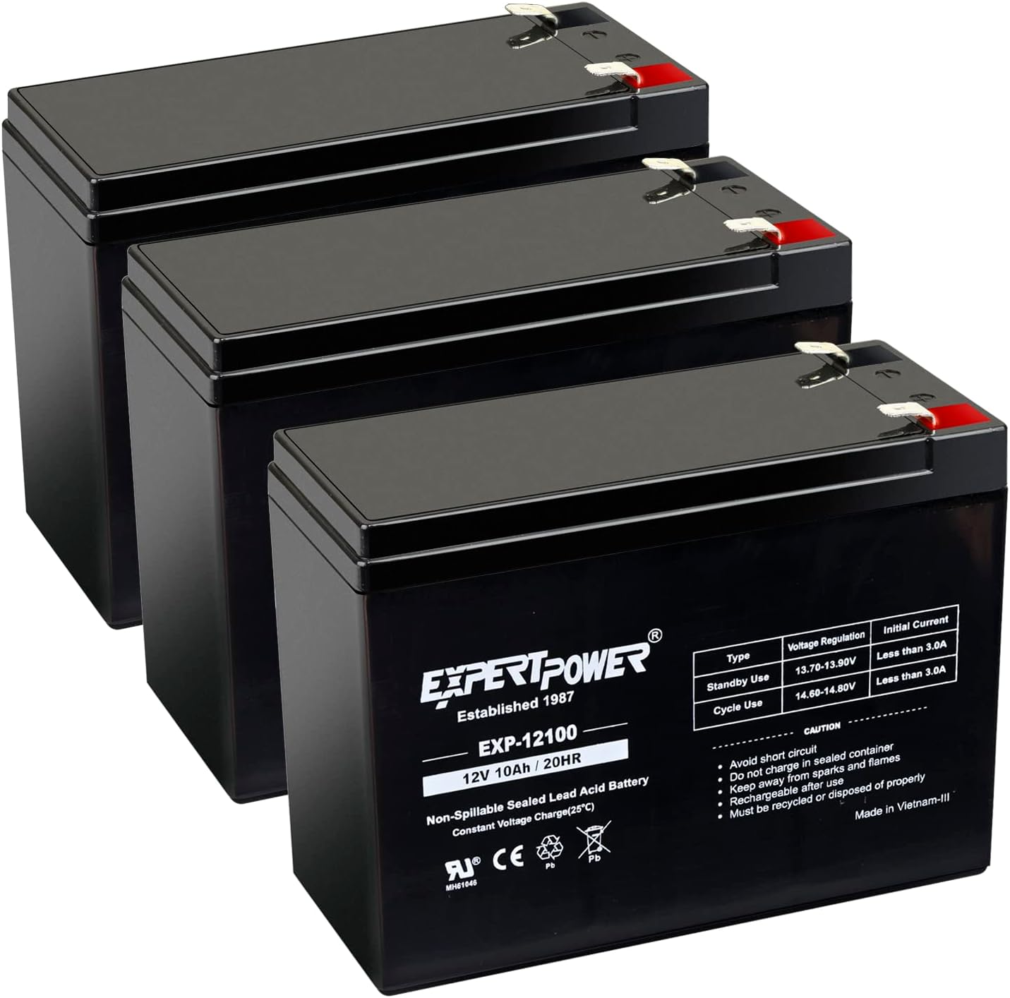 Amazon.com: CSB UPS 12460F2FR 12V 9AH F2 Terminal Sealed Lead Acid ...