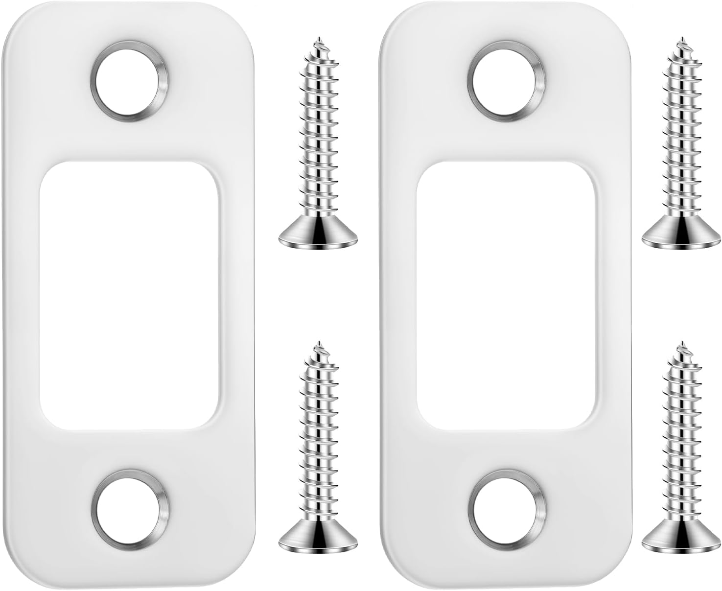 2 PCS Deadbolt Strike Plate Door Backplate Round Corner Deadbolt Strike ...