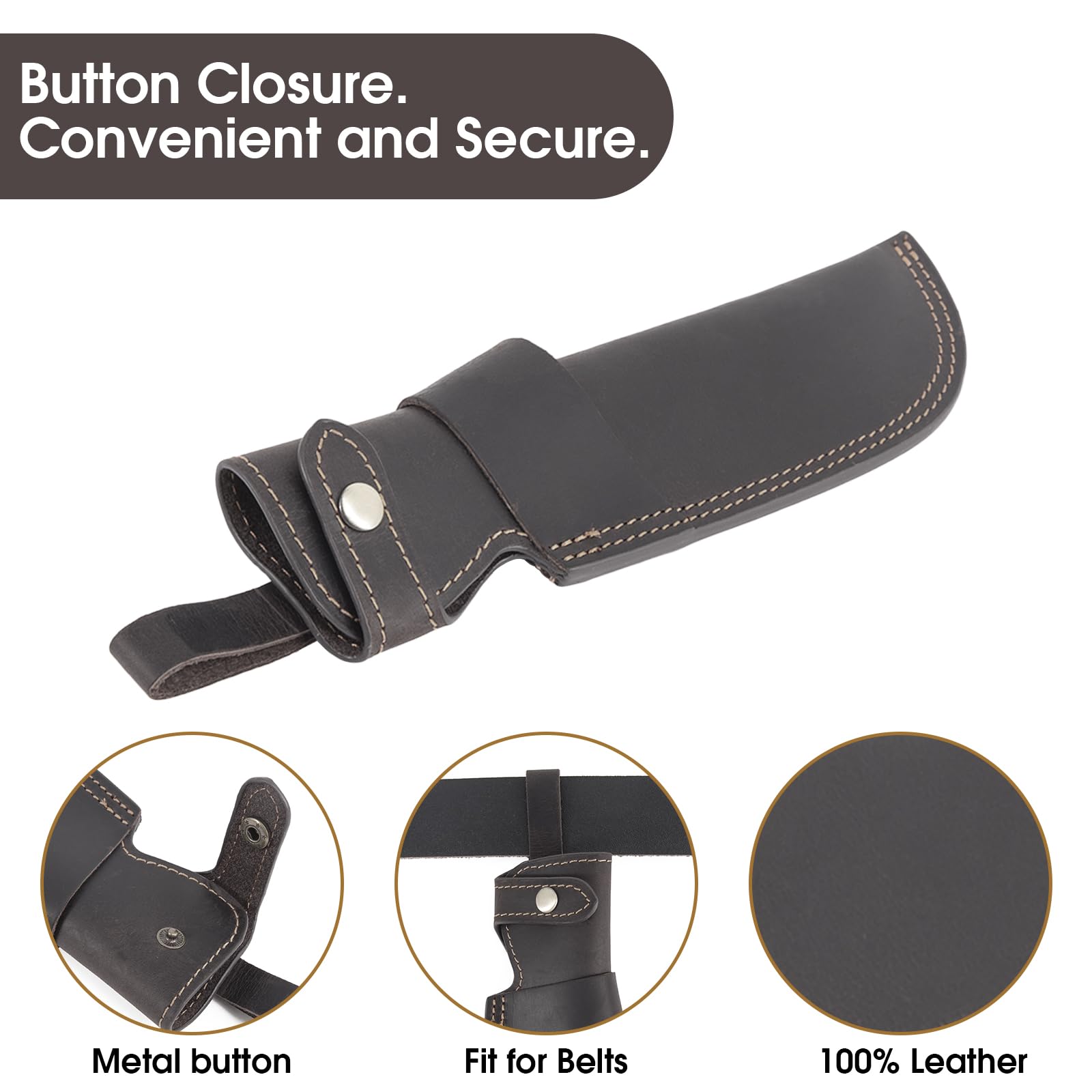 Snapklik.com : Leather Knife Sheath For Belt - Chef Guard, Holster For ...
