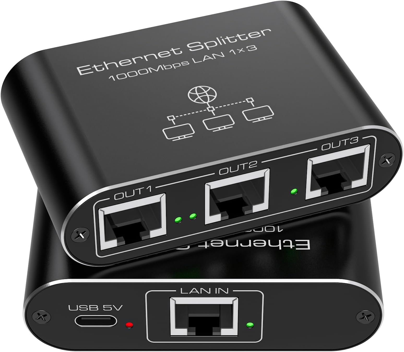 Amazon.com: 1000Mbps Ethernet Splitter 1 in 4 Out, 5 Port Ethernet ...