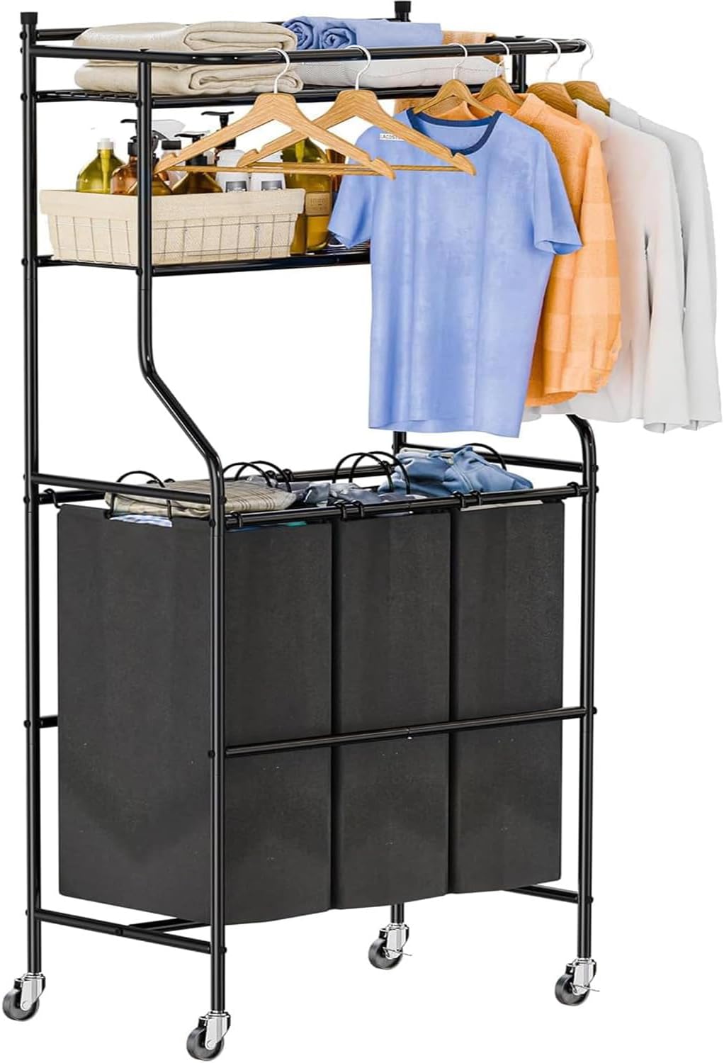 Amazon.com: MWQ Laundry Hamper with Wheels, 42 Gal (160L) Rolling ...