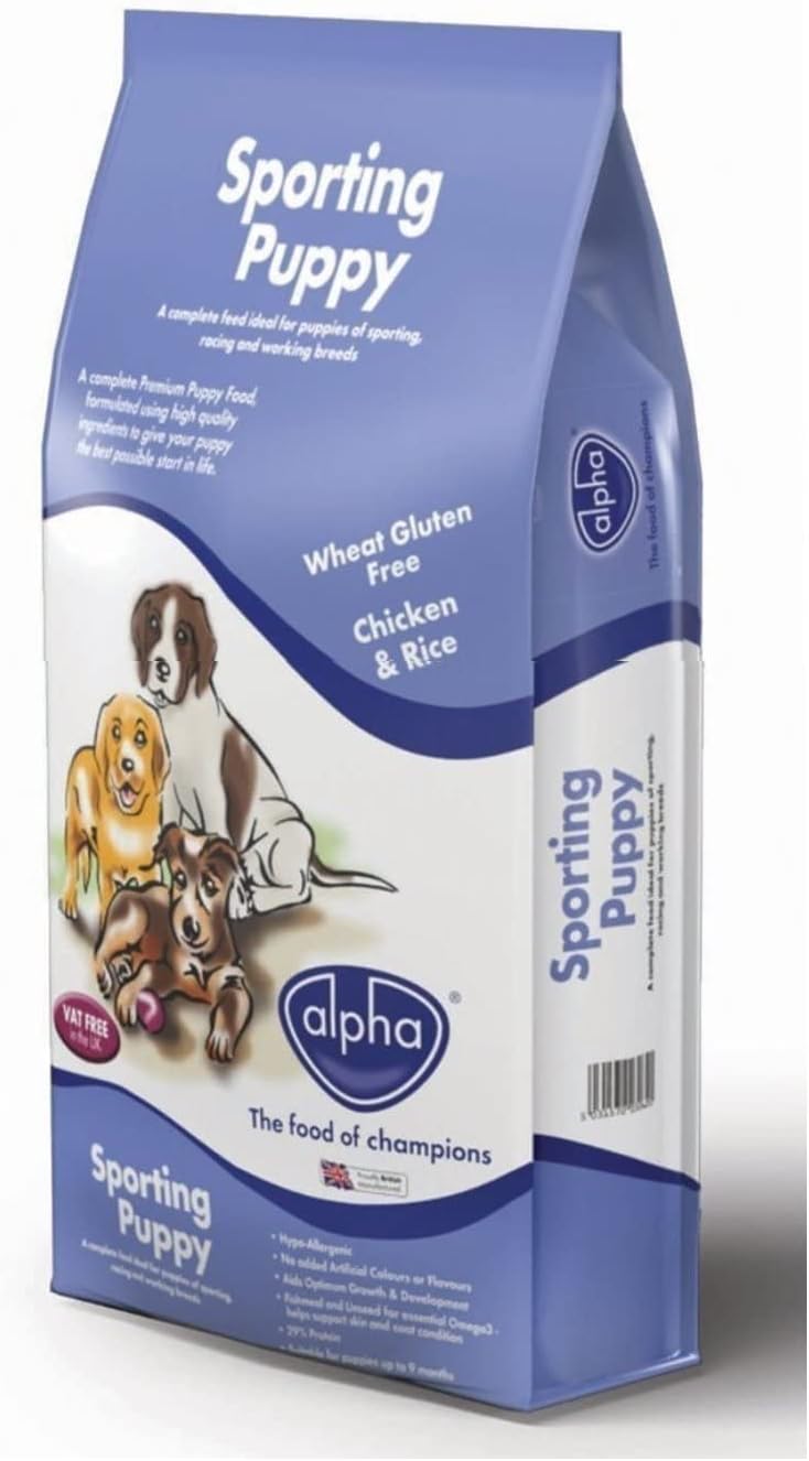 Alpha Sporting Puppy Complete Dry Dog Food Chicken and Rice, 15 kg ...