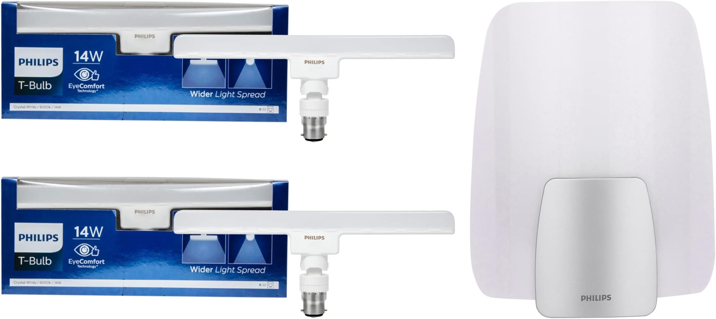 Buy PHILIPS Stellar Bright 14W B22 LED T-Bulb,Cool Daylight, Pack of 2 ...