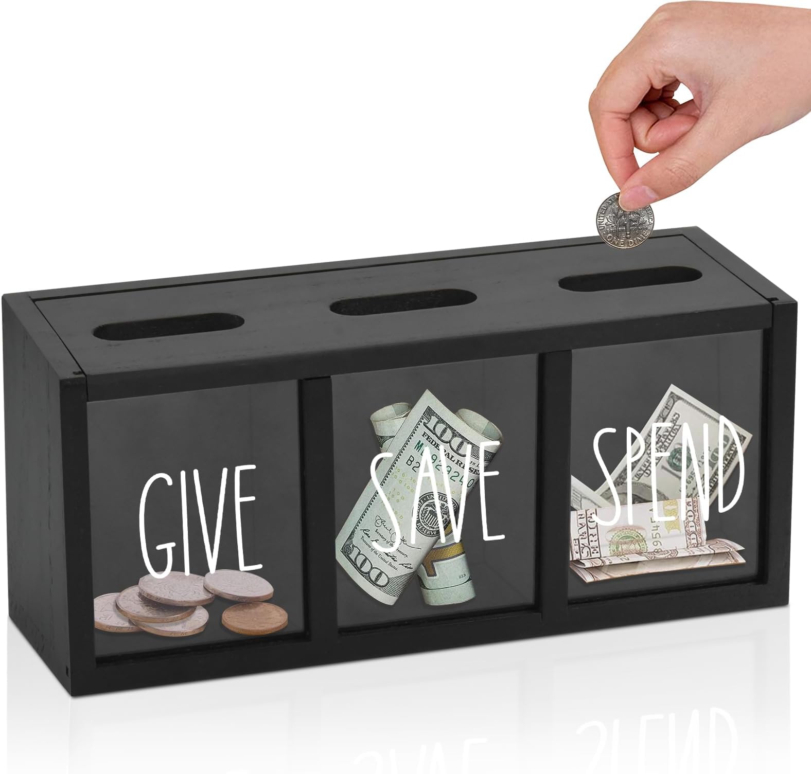 Amazon.com : The Piggy Box Save Spend Give Piggy Bank | Teach Children ...