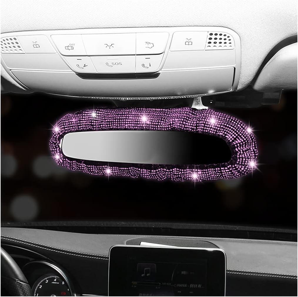Amazon.com: Bling Rearview Mirror Cover, Elastic Plush Auto Rear View ...