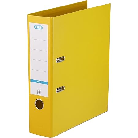 Elba A4 70 mm Strongline Plastic On Board Lever Arch File, Yellow ...