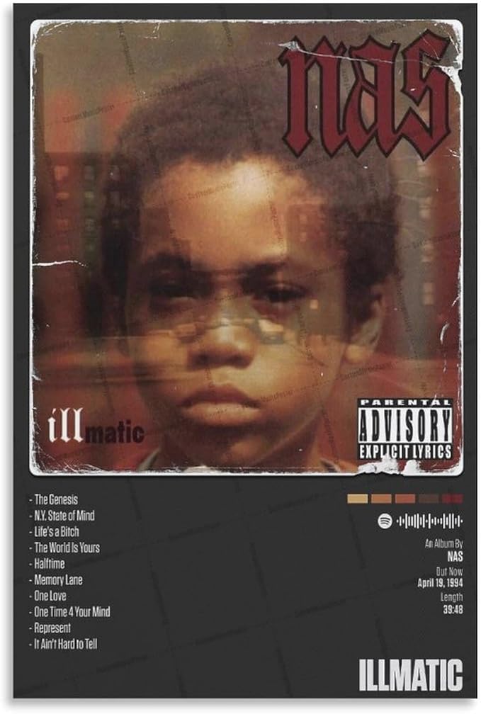 Amazon.com: LPCDFKKG Nas Poster Illmatic Poster Canvas Poster Bedroom ...