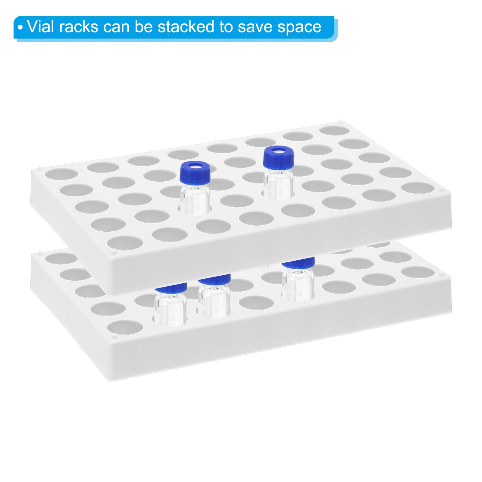 PATIKIL Vial Rack For 4ml Autosampler Vials, 2 Pack Vial Tray Holder 50 ...
