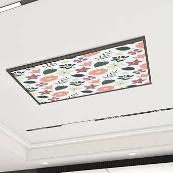 Decorative Fluorescent Light Covers for ceiling lights Pressed flowers ...