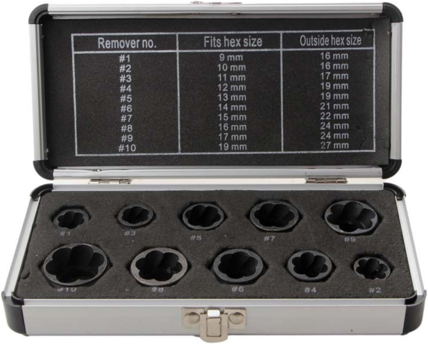 LSLANSOON 10 Pcs Short Profile Bolt Extractor Set, Screw Bolt Nut ...