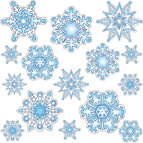 Snapklik.com : Snowflakes Cut-Outs Christmas Winter Theme Colorful Cutouts
