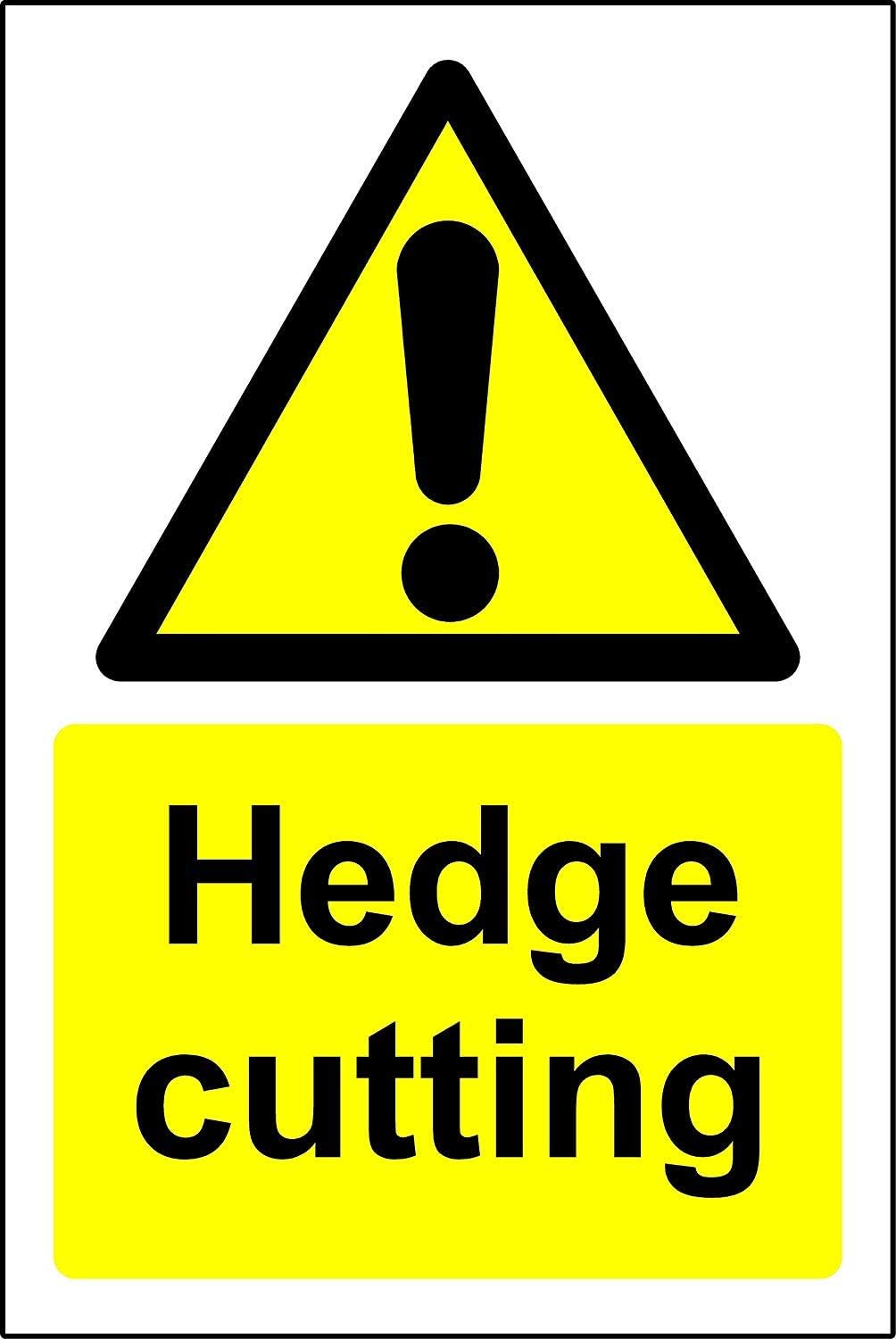 Hedge cutting safety sign - 1.2mm Rigid plastic 600mm x 400mm : Amazon ...