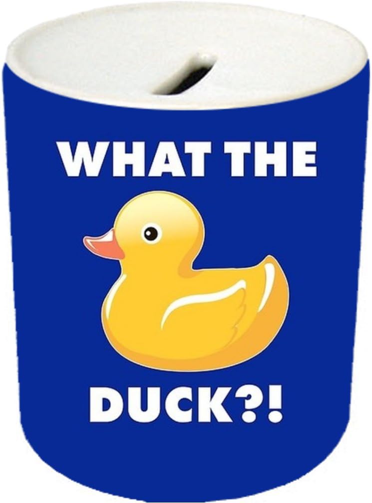 Amazon.com : Rubber Yellow Ducky Printed Ceramic Coin Saving Bank Money ...