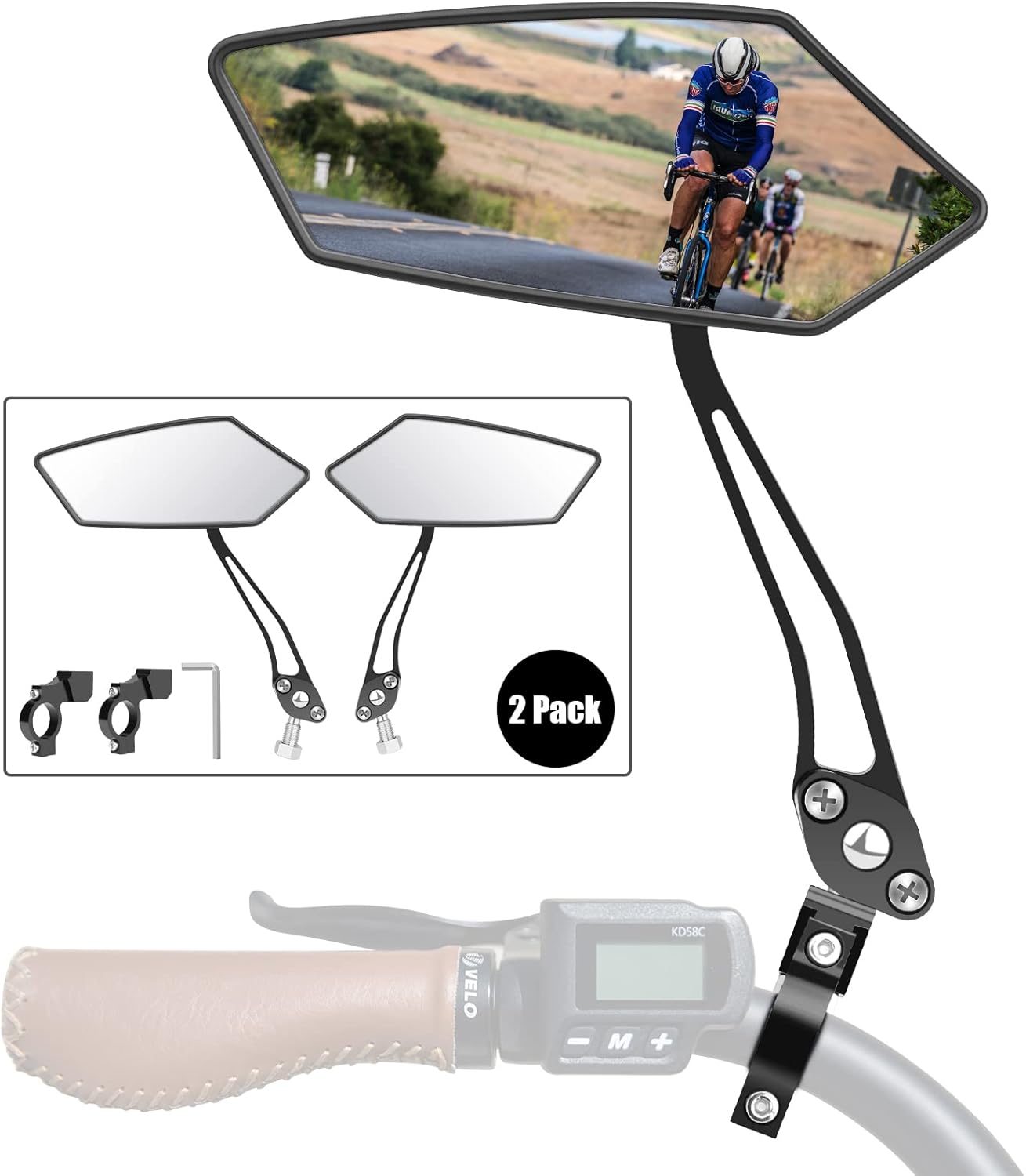Amazon.com: Diyife Bike Mirror 1 Pair, [Newest Version] HD Wide Angle ...
