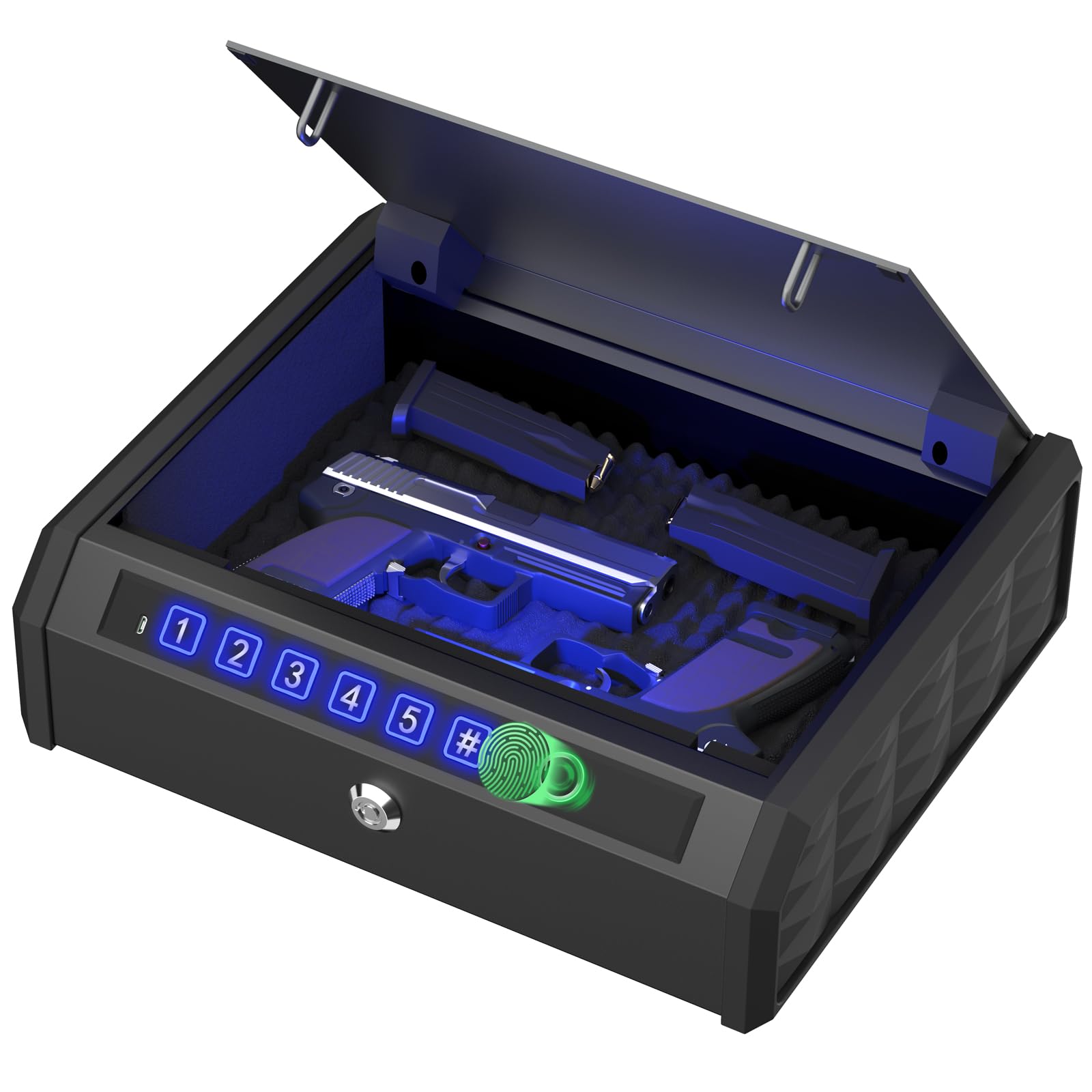 WASJOYE Cabinet Biometric Safe Box for Pistol Storage, Handgun Safe ...