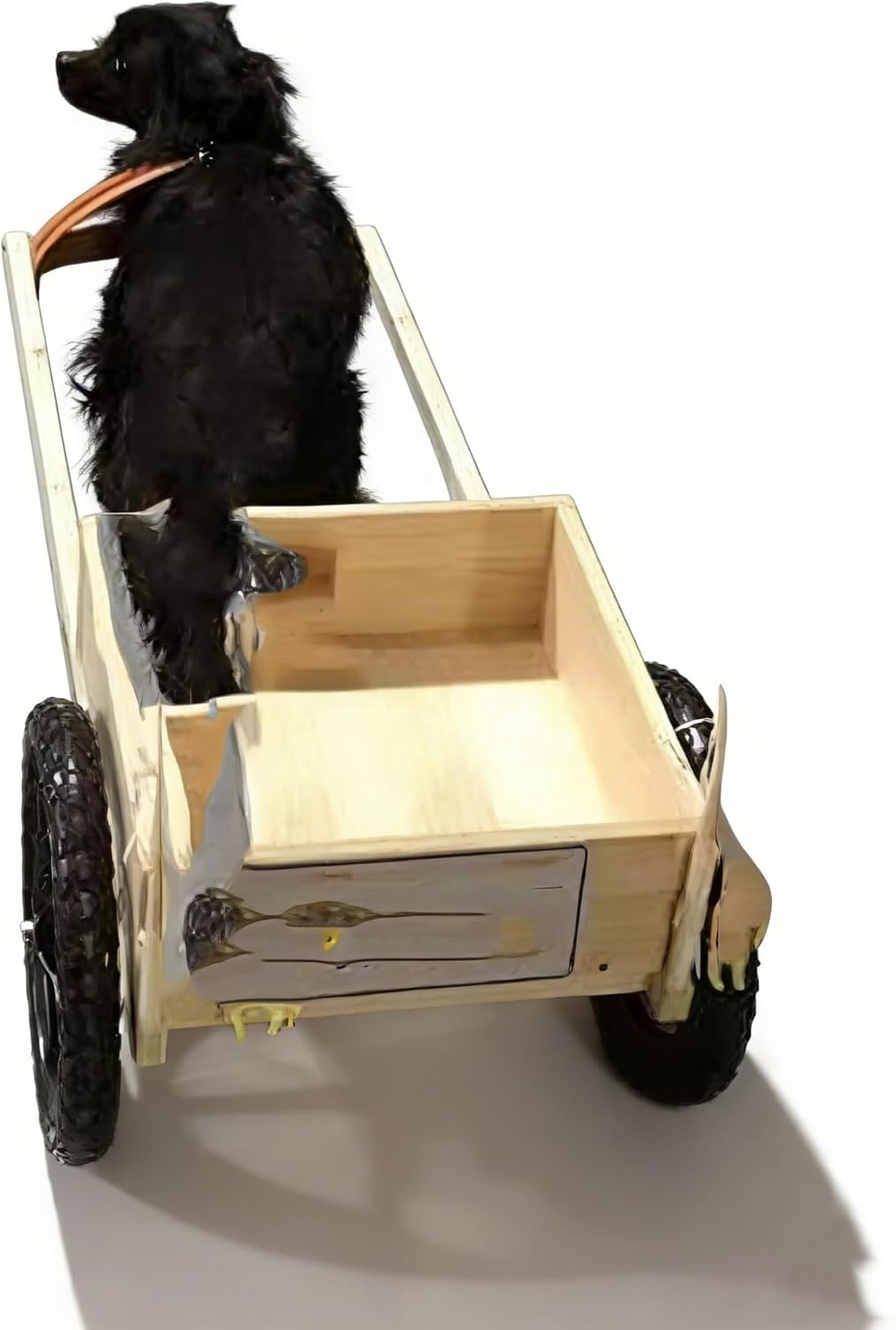 Amazon.com: Dog Pulling Cart Wooden 2 Wheel Dog Cart Wagon, Pet Pull ...