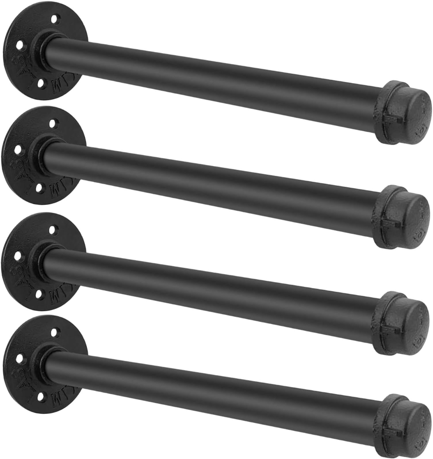 4Pack 12 Inch Industrial Pipe Clothing Rack Wall Mount Clothes Rack ...