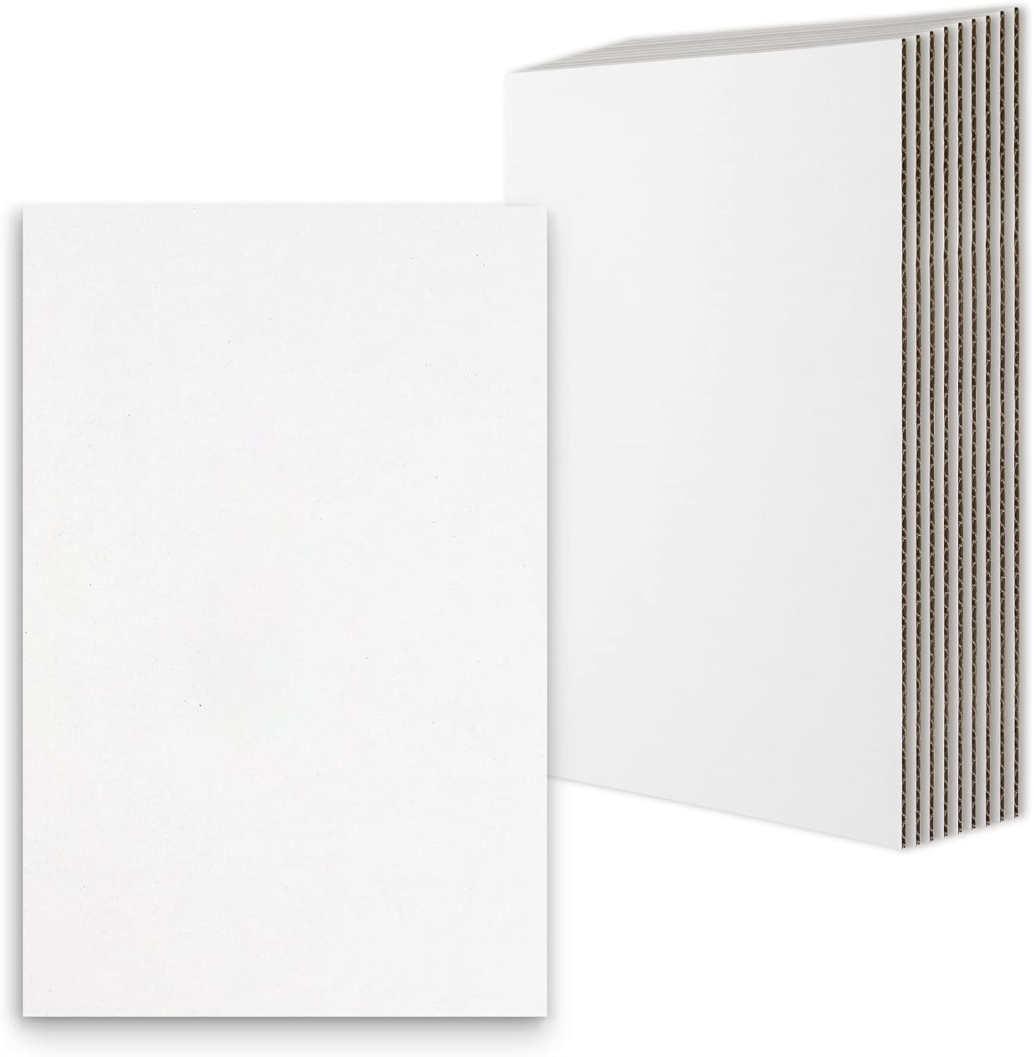 Golden State Art, 10 Pack 11x17 One-side White Corrugated Cardboard ...
