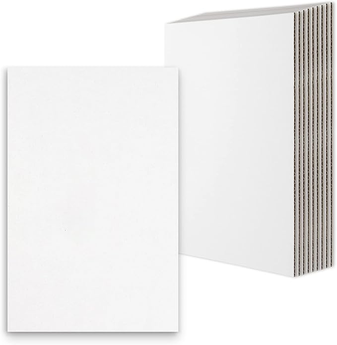 Golden State Art, 10 Pack 11x17 One-side White Corrugated Cardboard ...