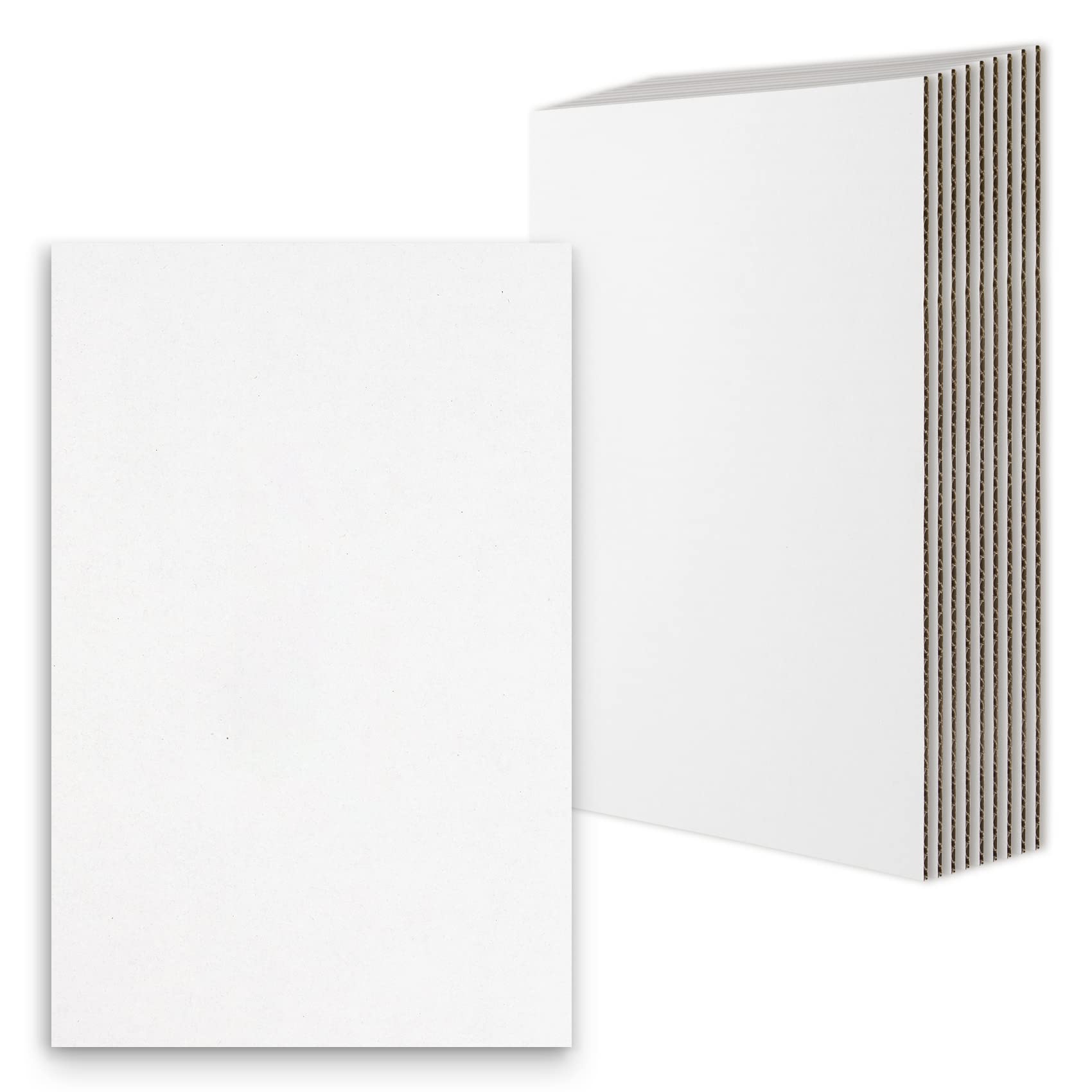 Golden State Art, 10 Pack 11x17 One-side White Corrugated Cardboard ...