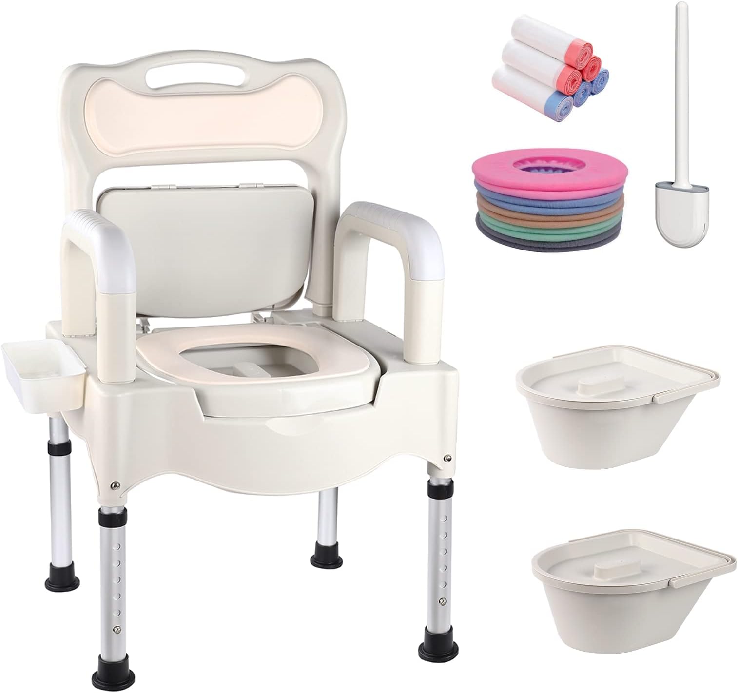 Amazon.com: Bedside Commode Toilet Chair for Elderly，Height Adjustable ...
