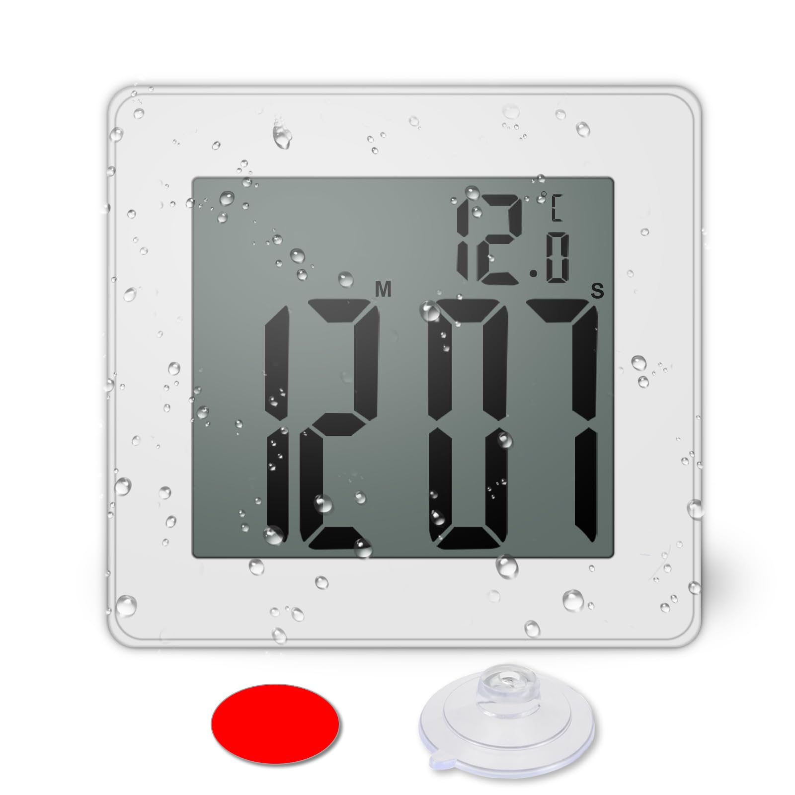 Amazon.com: CENTOLLA Digital Shower Clock, Large LCD Display Waterproof ...