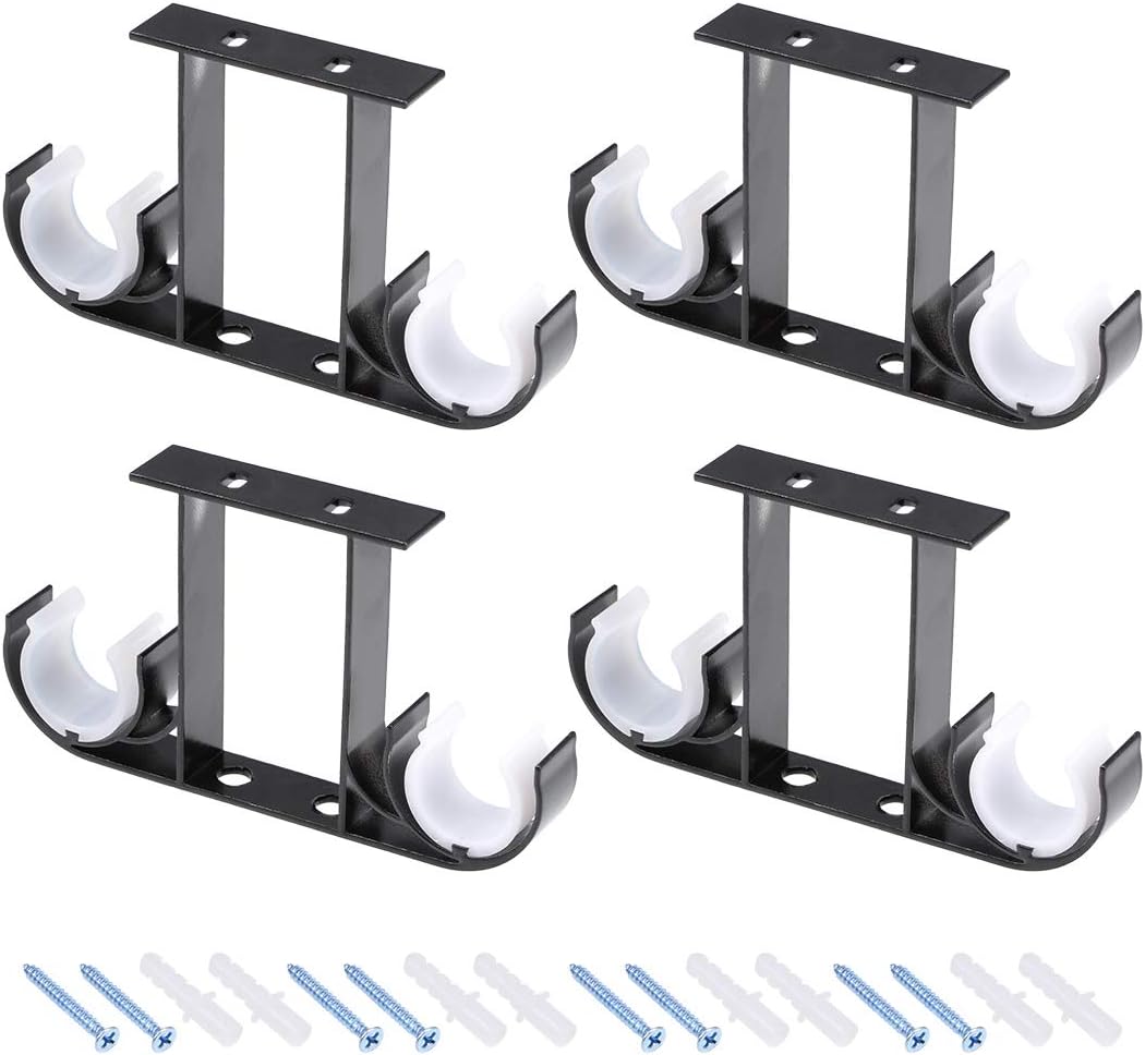 Amazon.com: Urbanest Set of 2 Double Ceiling Brackets for Curtain Rod ...