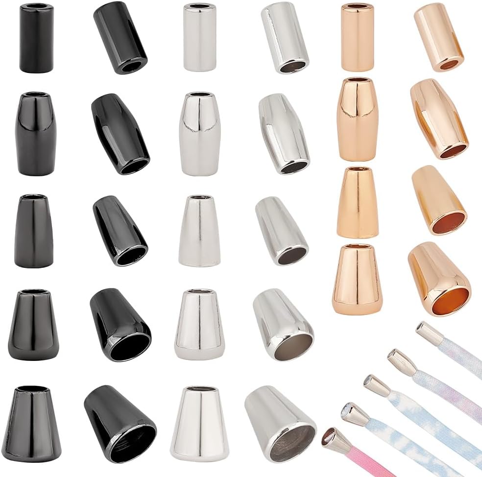 Amazon.com: PH PandaHall 56pcs 5 Sizes 3 Colors Cord Ends Lock, Bell ...