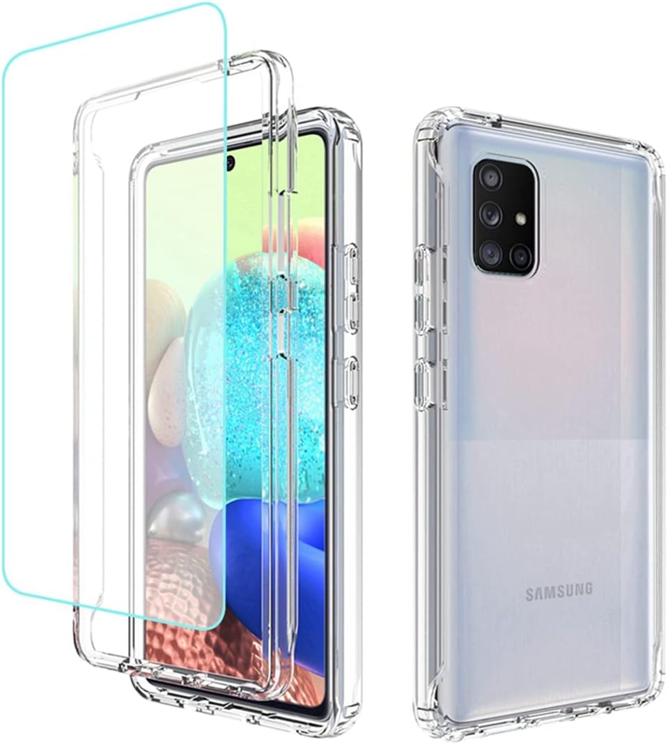 Amazon.com: Gufuwo Case for Galaxy A71 4G SM-A715F Case with Tempered ...