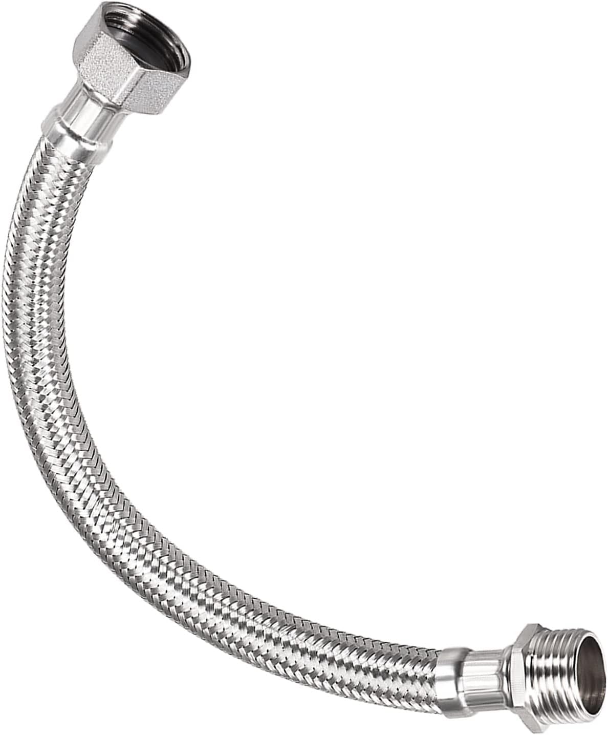 METALLIXITY Faucet Supply Line Connector (200mm/8"), 304 Stainless Steel G1/2 Female to G1/2 ...