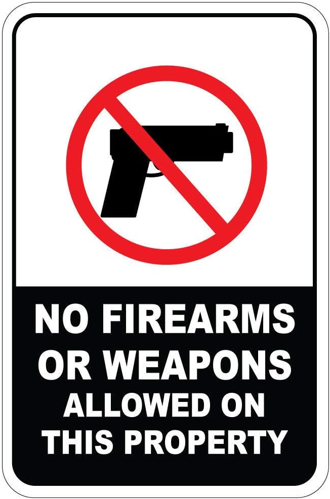 Amazon.com : No Firearms Or Weapons Allowed On This Property Vinyl ...