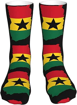 Amazon.com: CXXYJYJ Flag Map Of Ghana Socks Men And Women Sock Unisex ...