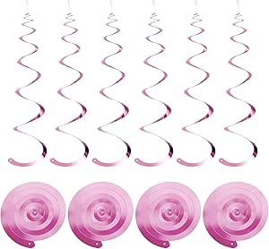 Amazon.com: MECCANIXITY 30 Pcs Light Pink Party Hanging Swirls Single ...