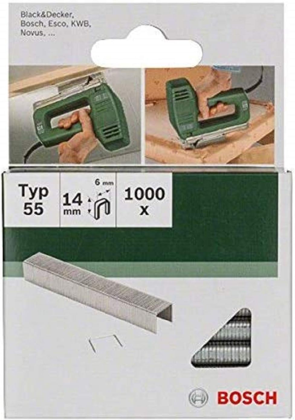 Bosch Professional 1000x Schmalrückenklammer Typ 55 (Textilien, Karton ...