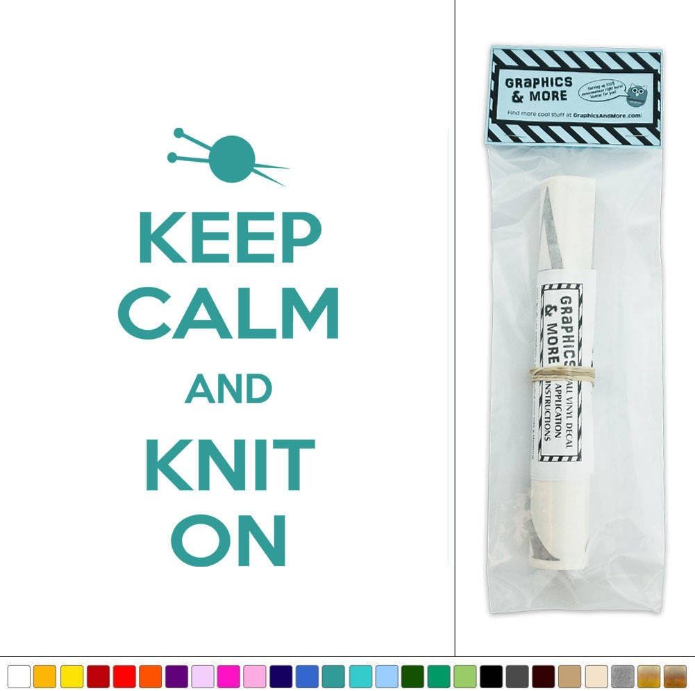 Amazon.com: GRAPHICS & MORE Keep Calm and Knit On Knitting Vinyl ...