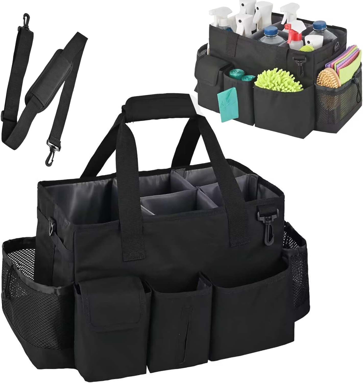 Amazon.com - ZIOZERTT Cleaning Caddy Bag,Large Cleaning Supplies ...