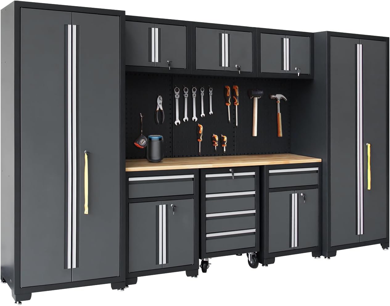 Amazon.com: HPDMC Garage Storage Cabinet System 9-Pcs Workshop Set ...