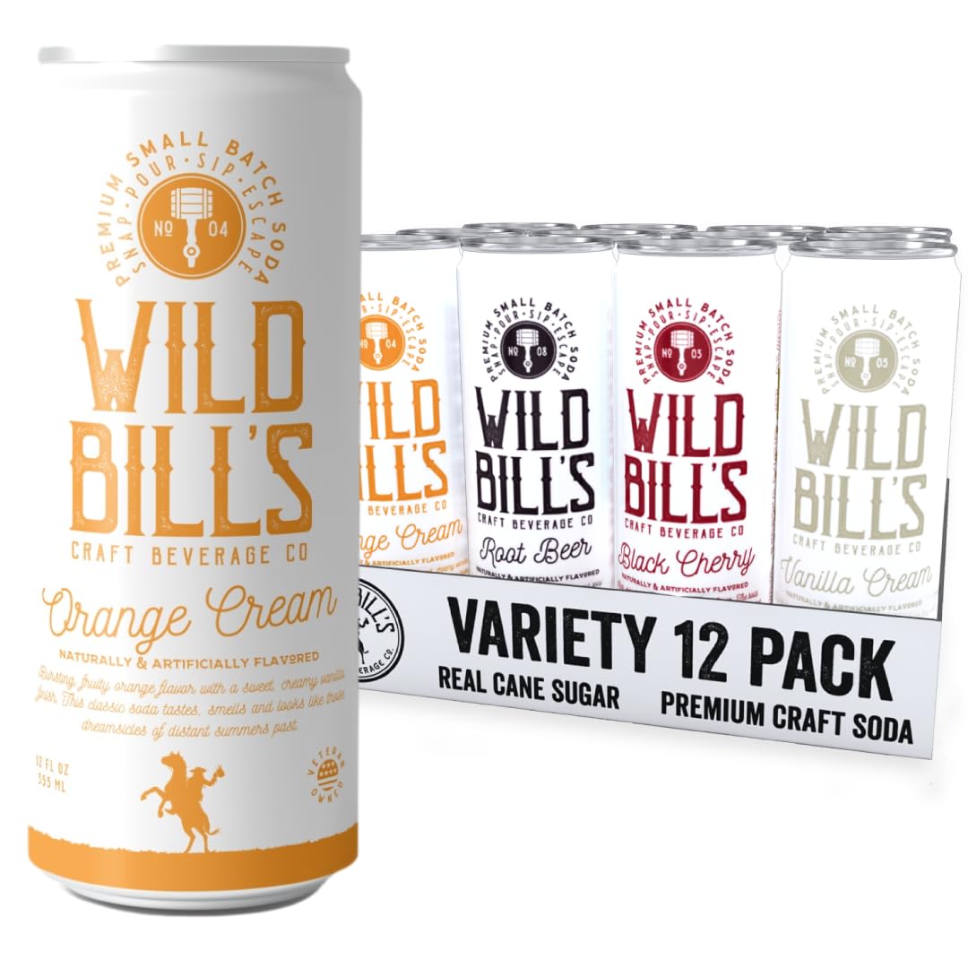 Amazon.com : Wild Bill's 4 Flavor Craft Soda Soft Drinks Variety Pack ...