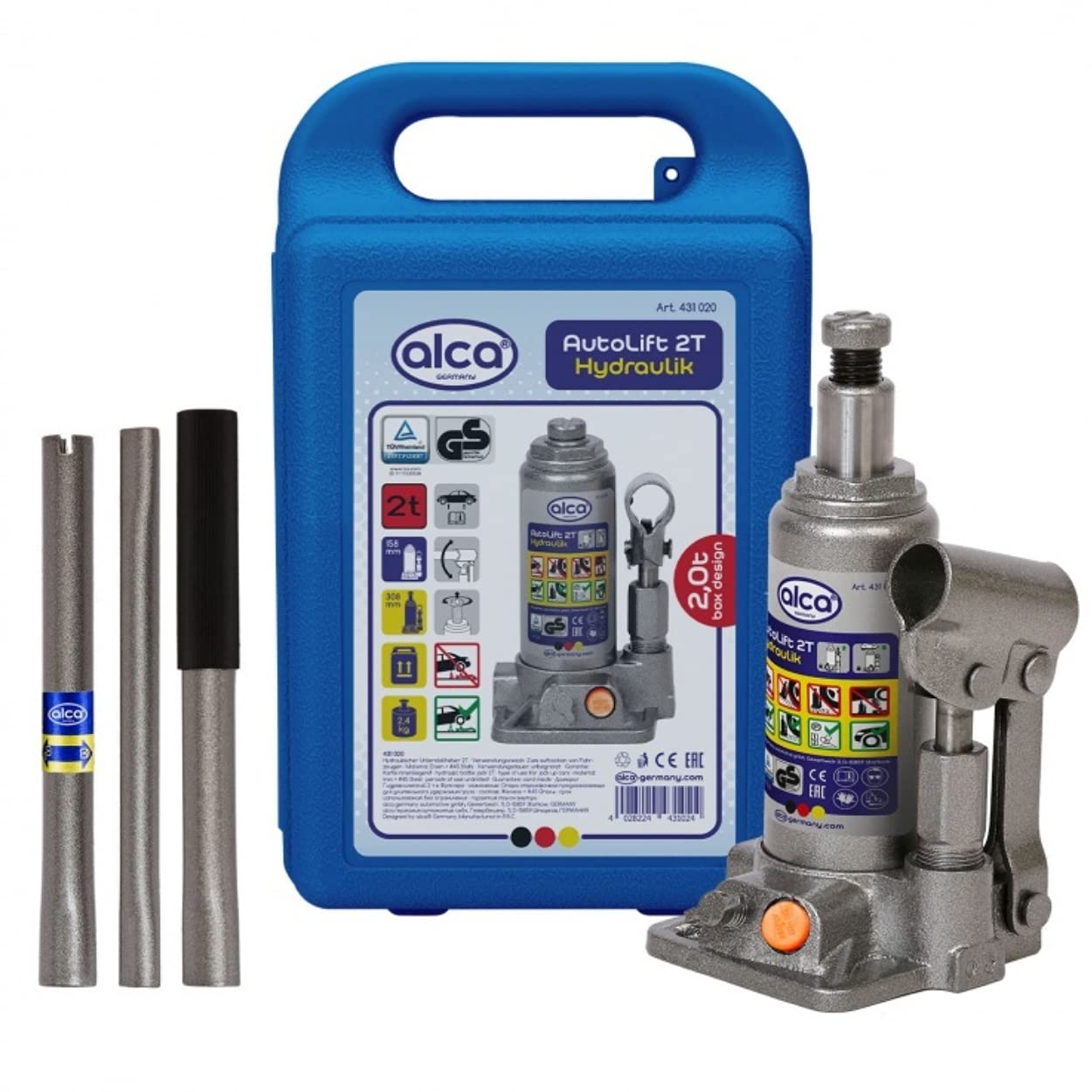 Buy alca Germany 2 Tons Hydraulic Car Bottle Lift Jack Stand With Carry ...