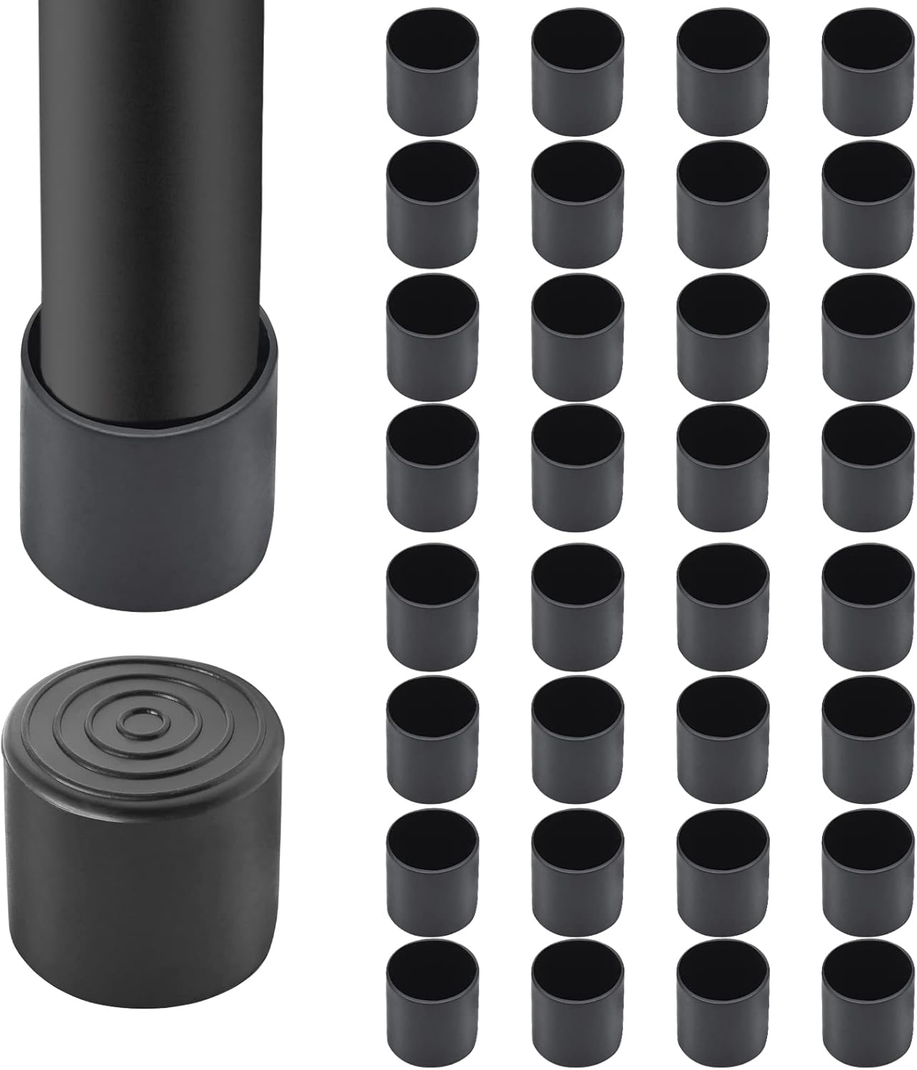 Auvotuis 32Pcs 1 1/4Inch (32mm) PVC Chair Leg Tips, Round Non-Slip ...