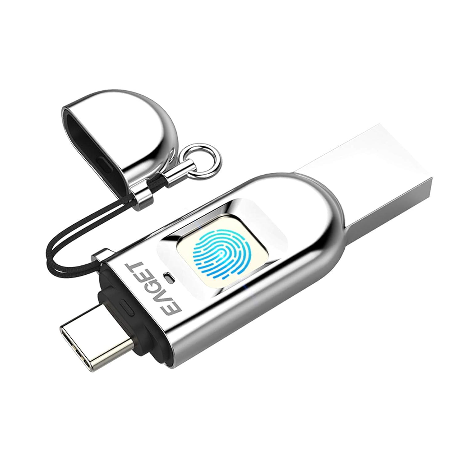 Encrypted Fingerprint USB 3.0 Flash Drive 128GB Type C - EAGET Memory ...