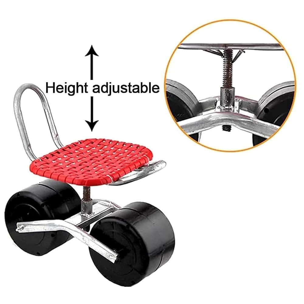 Garden Rolling Work Seat - Adjustable Height, 360 Degree Swivel ...