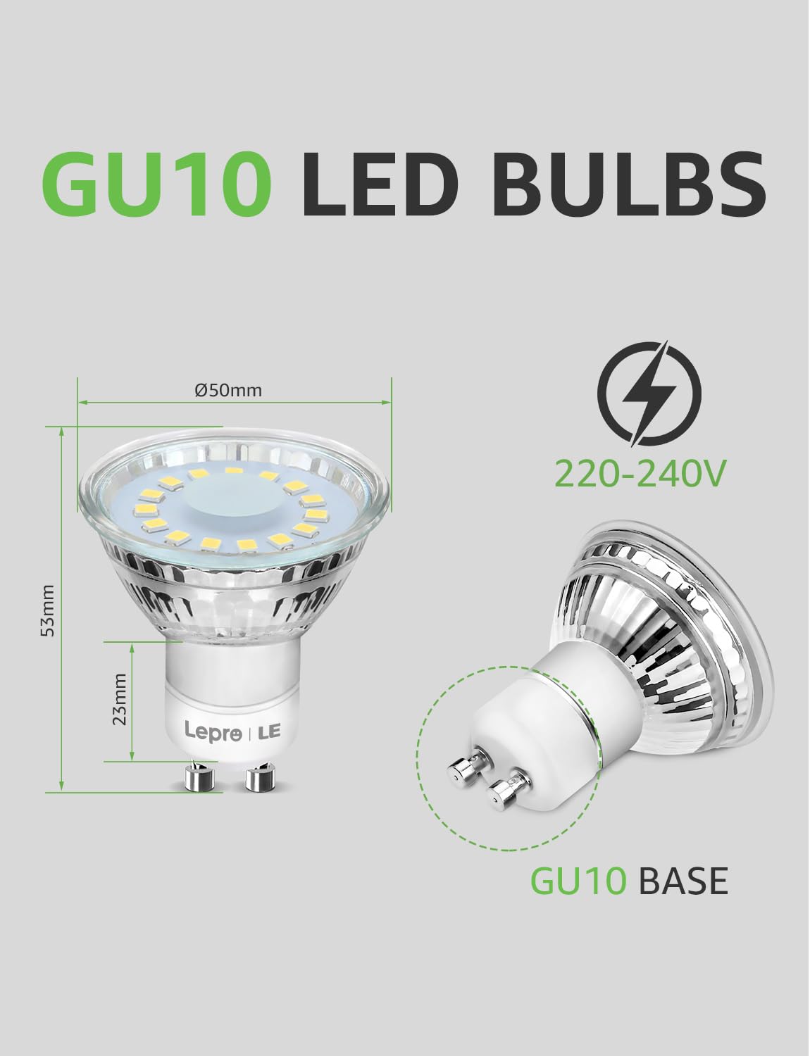 Led Gu10 50w Replacement Energizer LED GU10 Spotlight Bulb 4.2W (50W