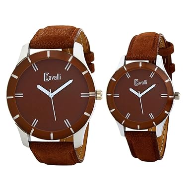 Cavalli Brown Dial Ultimate Couple Watch-for Men, Women : Amazon.in ...