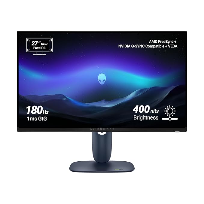 AW2725DM Alienware 27" QHD Fast IPS Monitor, AMD FreeSync + NVIDIA G ...